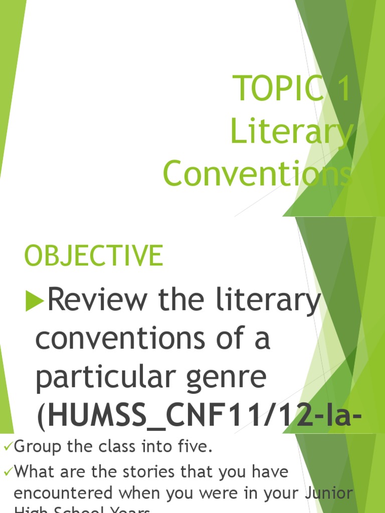 Topic1 Literary Convention | PDF