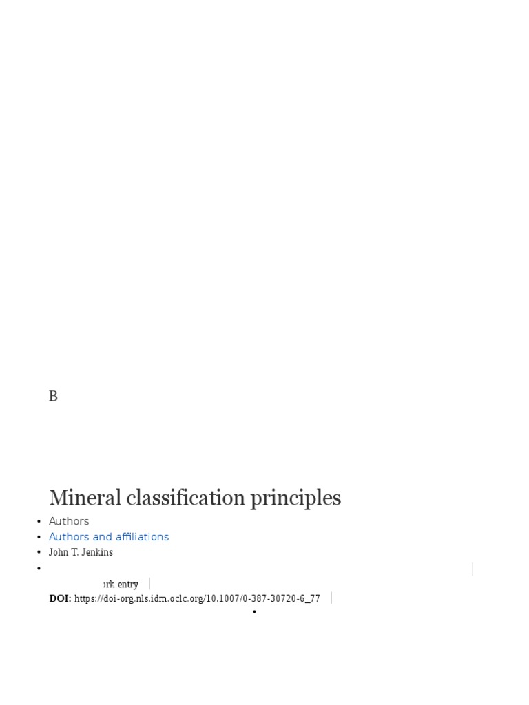 Principles of Mineral Classification | PDF | Minerals | Ion
