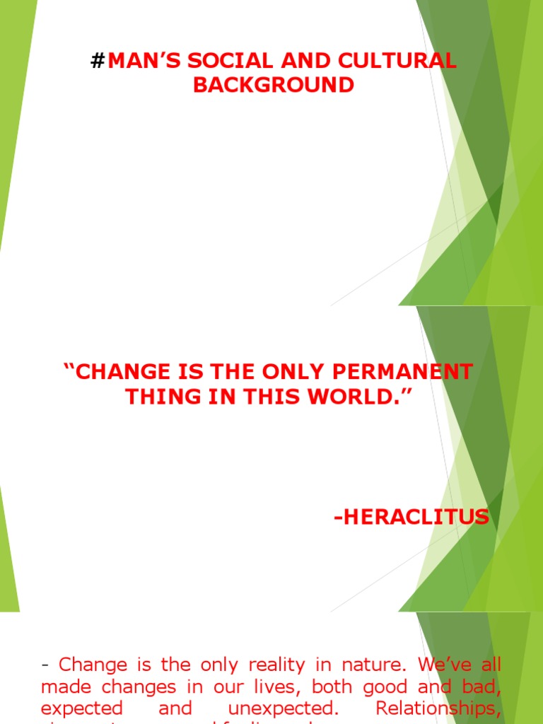 Man'S Social and Cultural Background | PDF