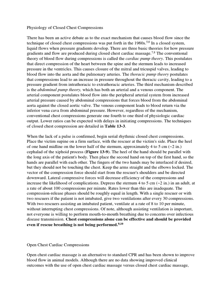 Physiology of Closed Chest Compressions | PDF | Cardiopulmonary ...