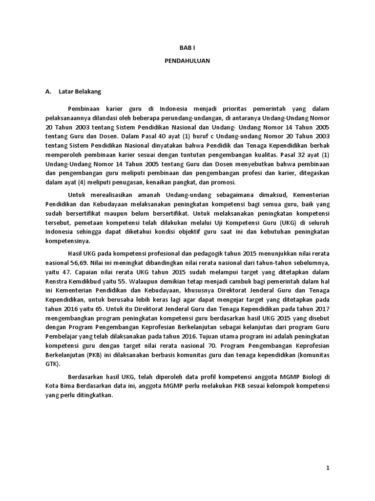 Contoh Proposal Untuk MGMP | PDF