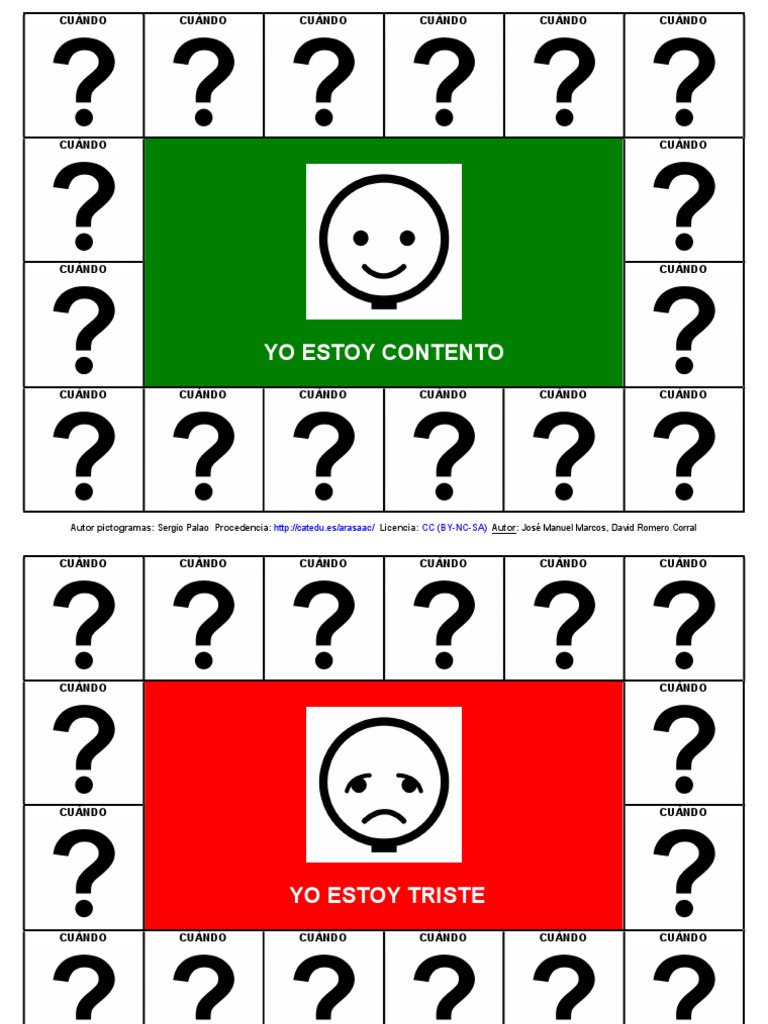 Emociones con Pictogramas: Contento y Triste | PDF | Ocio