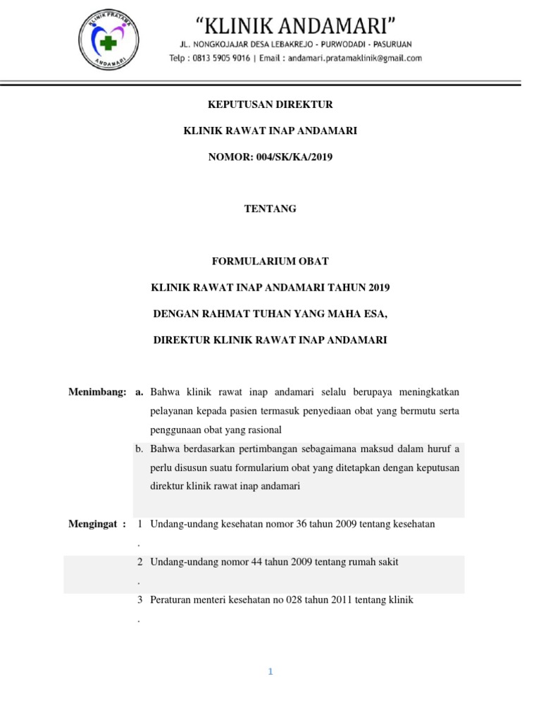 Sk Formularium Obat Pdf