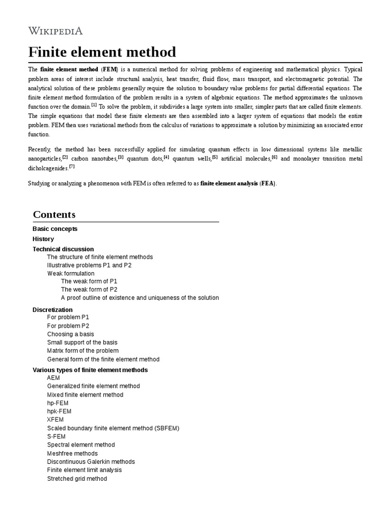 Finite Element Method | PDF | Finite Element Method | Partial ...