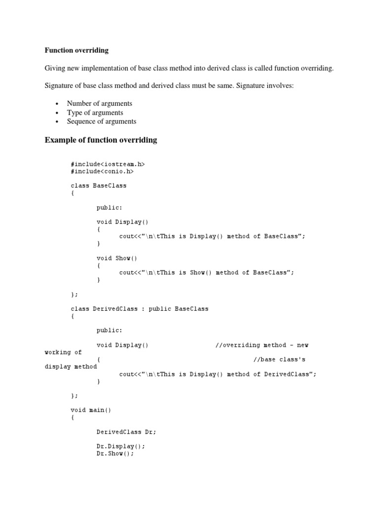 Function Overriding | PDF