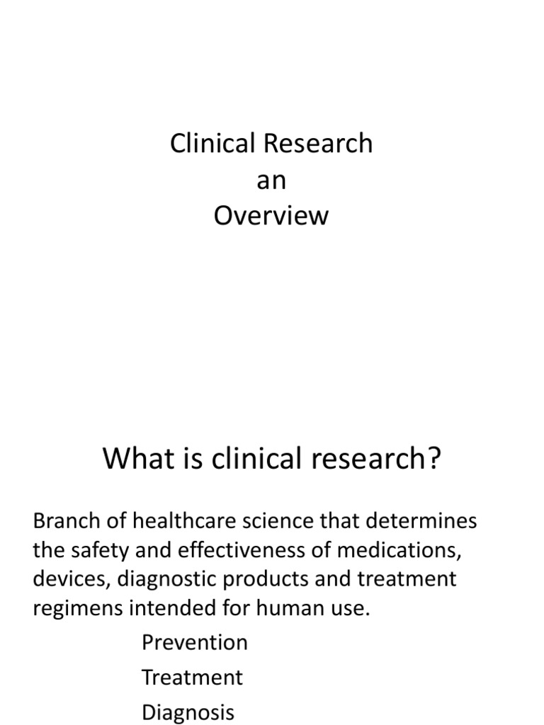 Introduction To Clinical Research | PDF | Phases Of Clinical Research ...