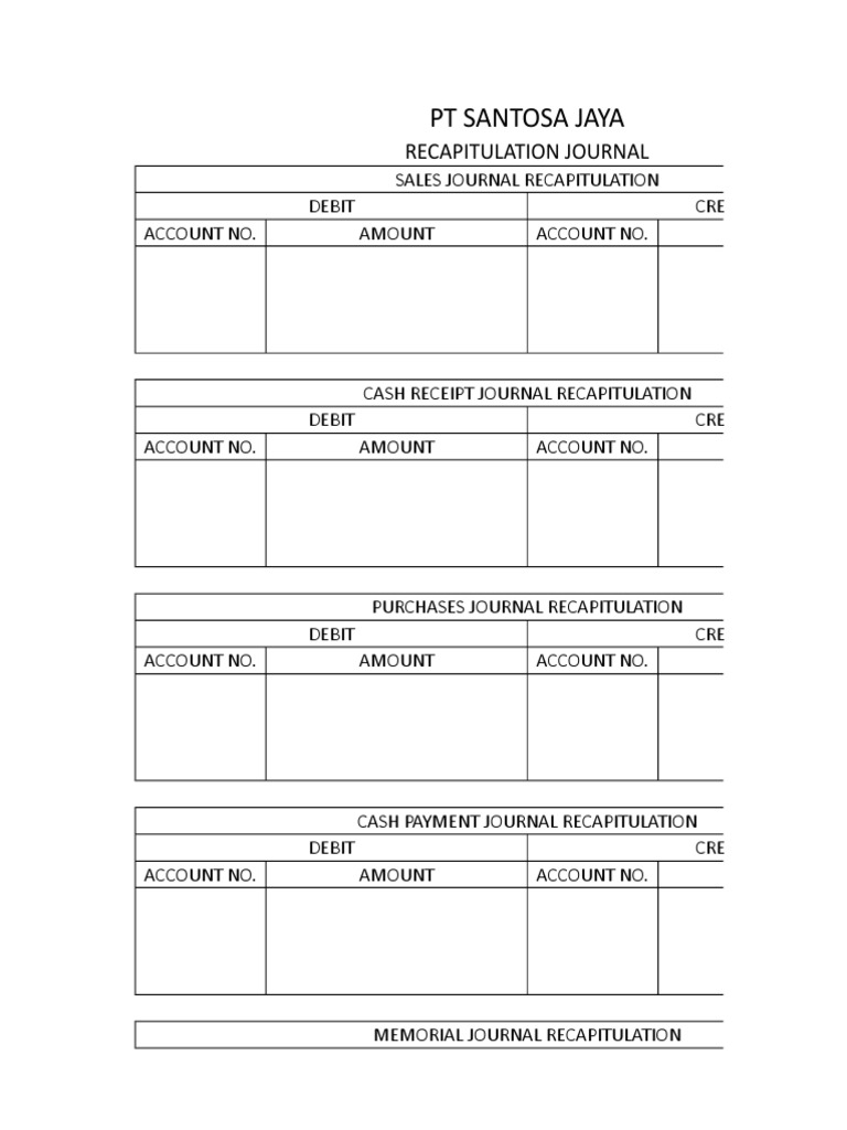 PT Santosa Jaya: Recapitulation Journal | PDF