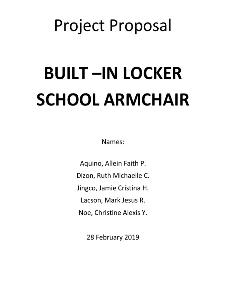 Built - in Locker School Armchair: Project Proposal | PDF