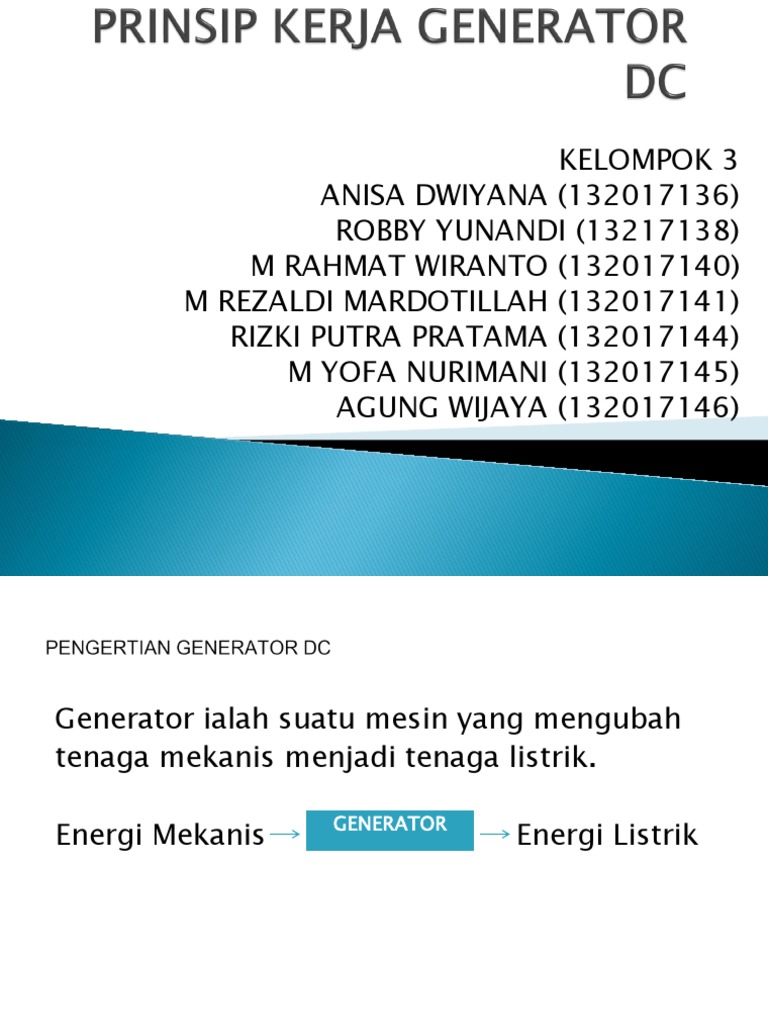Prinsip Kerja Generator DC | PDF