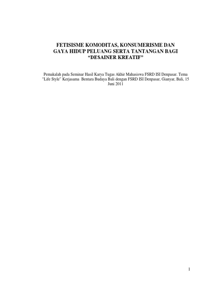 Fetisisme & Tantangan Desainer | PDF | Filsafat | Sejarah
