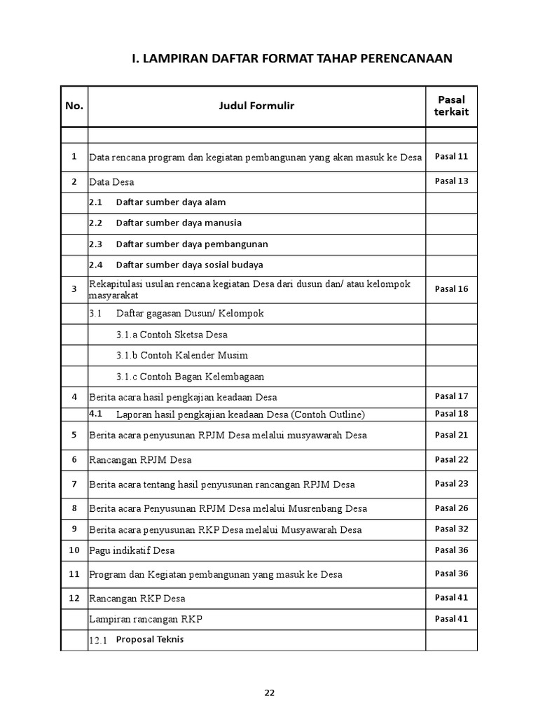 Form Matrix RPJM | PDF