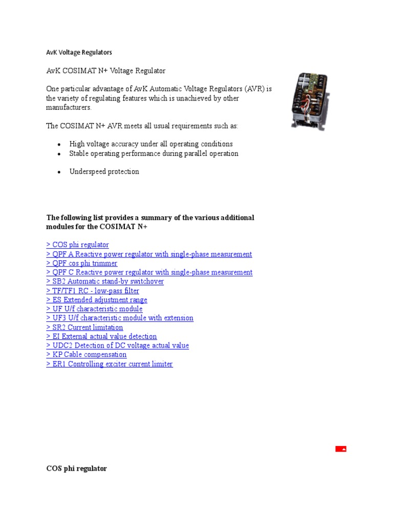 AvK Voltage Regulators | PDF | Rectifier | Transformer