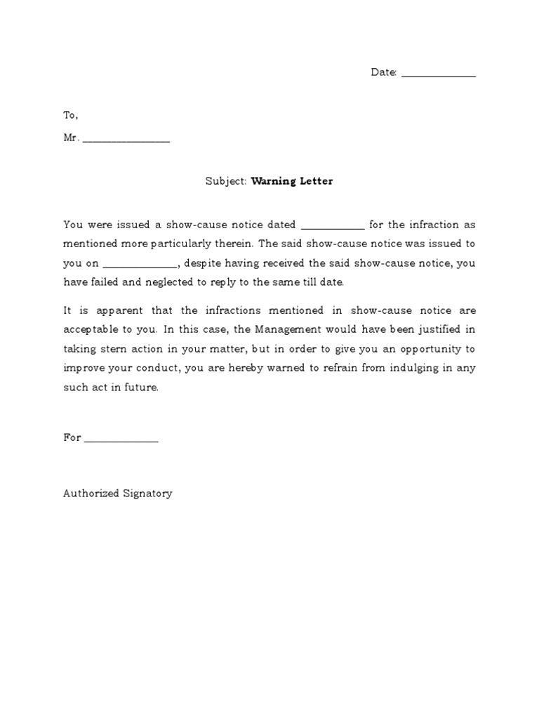 Warning Letter | PDF | Law