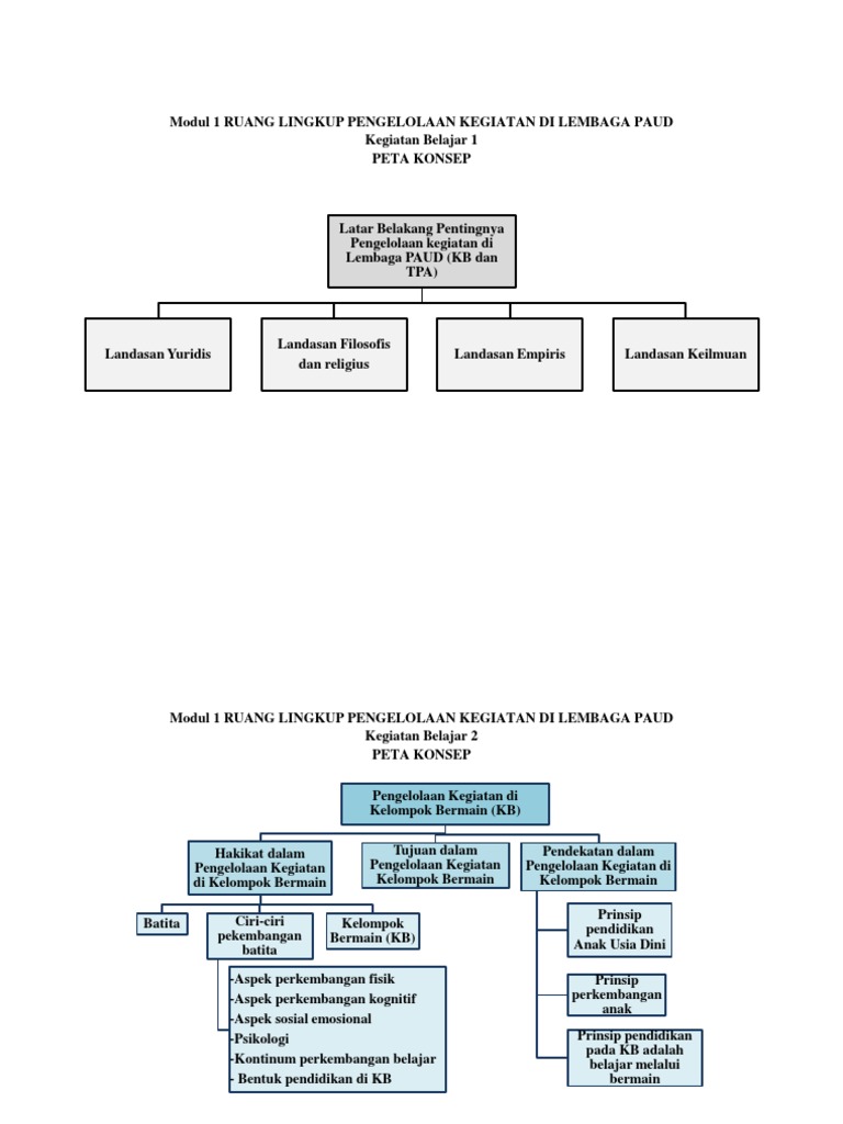 Peta Konsep Pengelolaan PAUD | PDF | Karier & Perkembangan