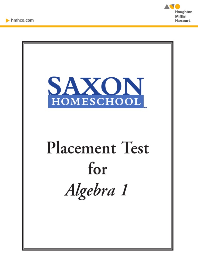 Placement Test For: Algebra 1 | PDF | Fraction (Mathematics ...