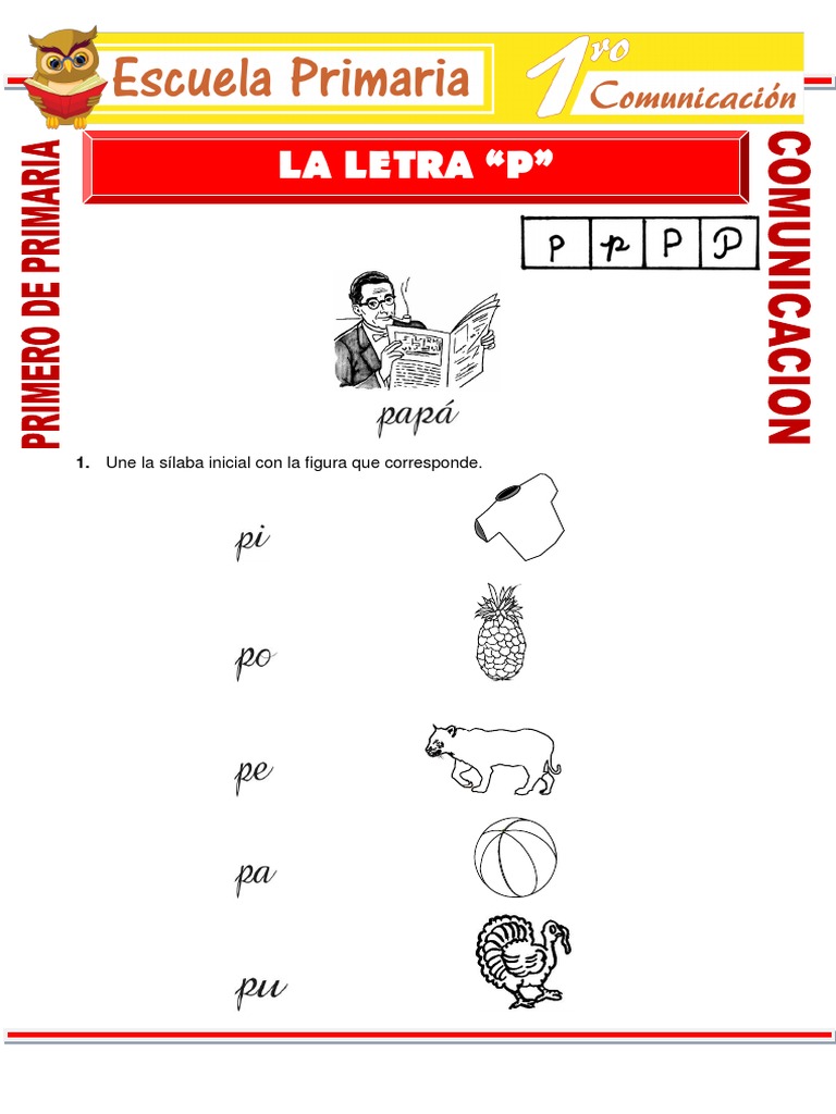 La Letra P para Primero de Primaria PDF | PDF