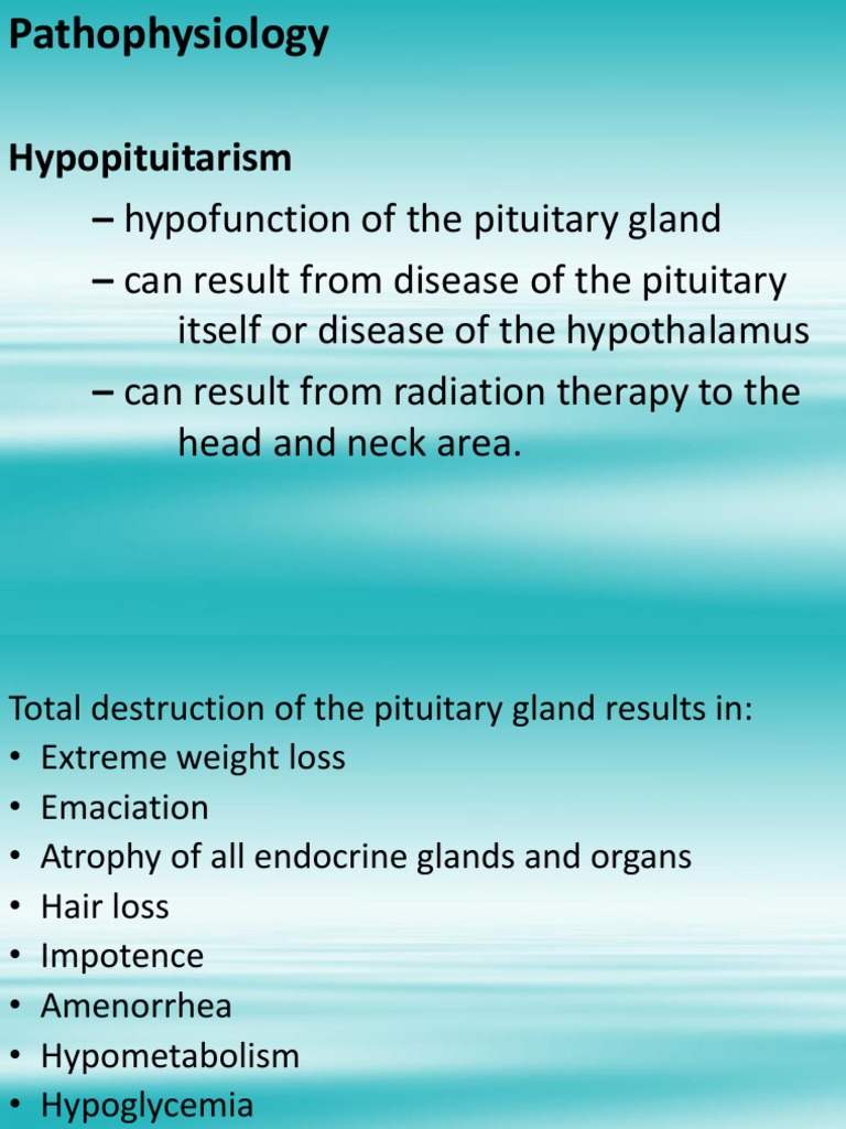 Hypopituitarism - Hypofunction of The Pituitary Gland - Can Result From ...
