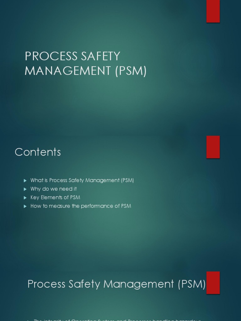 Process Safety Management (PSM) | PDF | Risk Management | Hazards