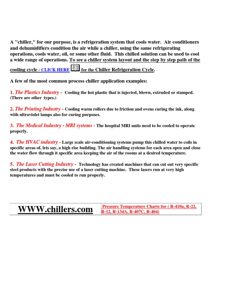 Chiller Basics Pdf Air Conditioning Chemical Reactor