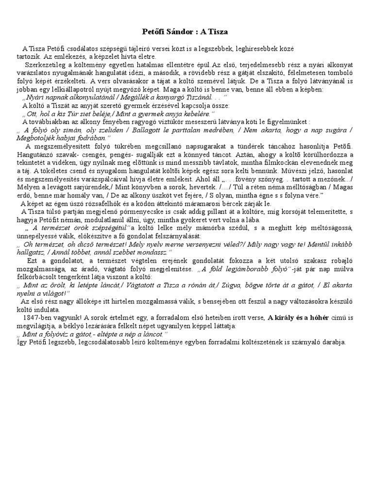 A Tisza | PDF