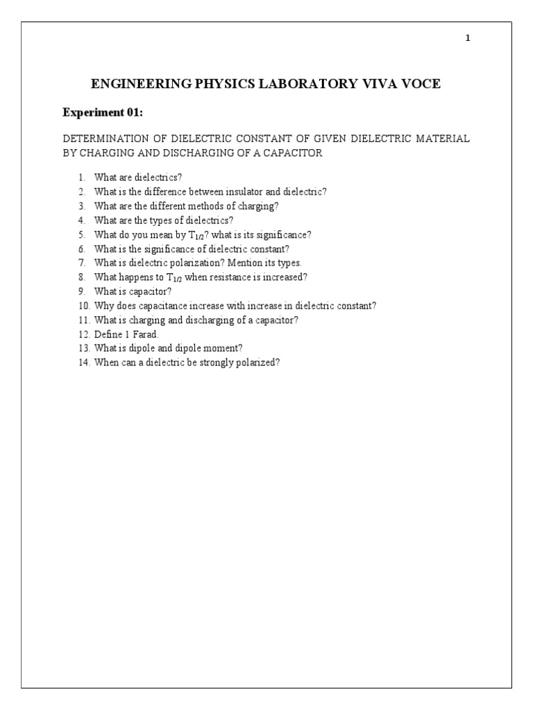 Physics Viva | PDF | Dielectric | Resonance