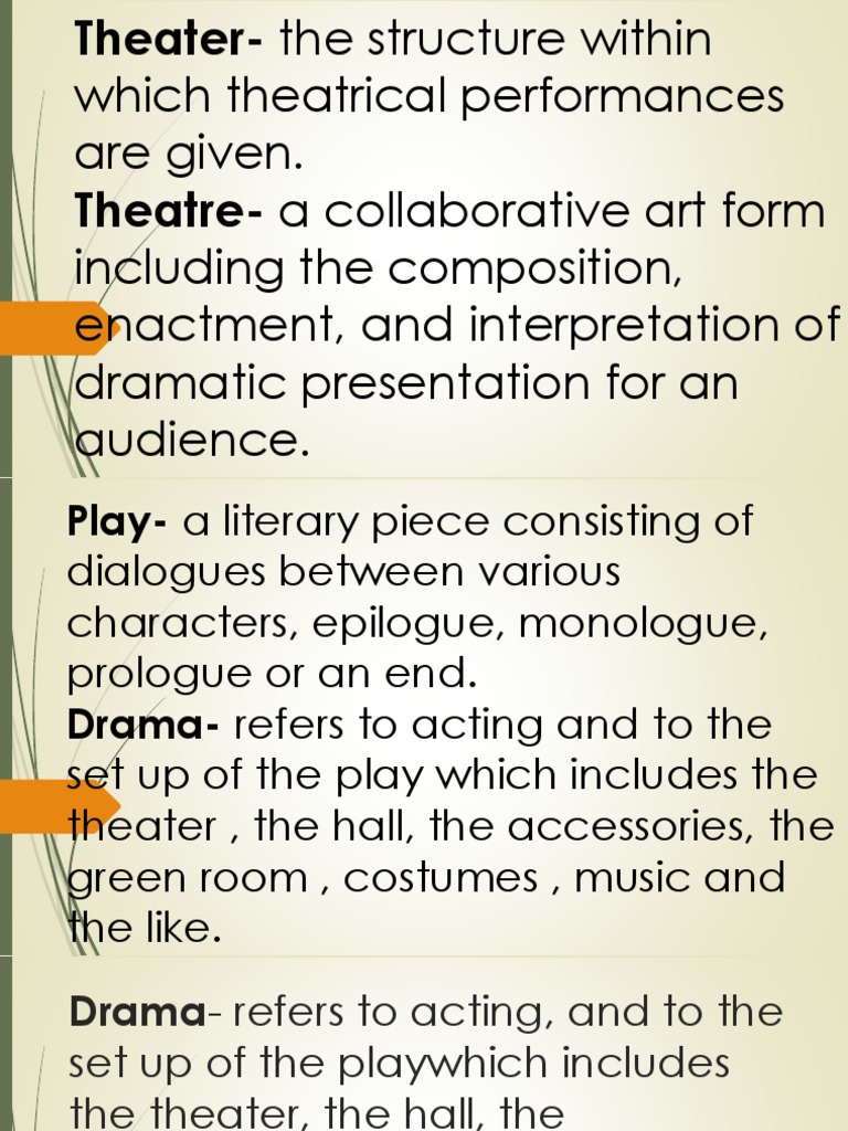 Theater | PDF | Language Arts & Discipline | Art