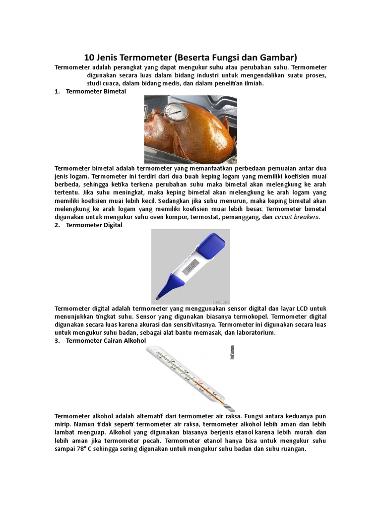 10 Jenis Termometer | PDF