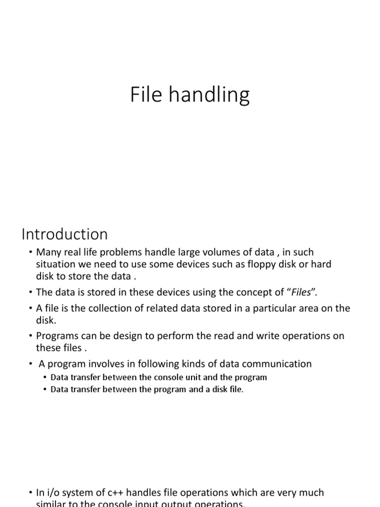 File Hanling - New - C++ | PDF | Input/Output | Models Of Computation