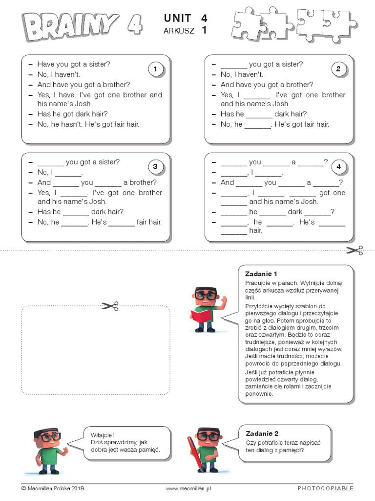 Brainy 4 Worksheet Unit 4 | PDF