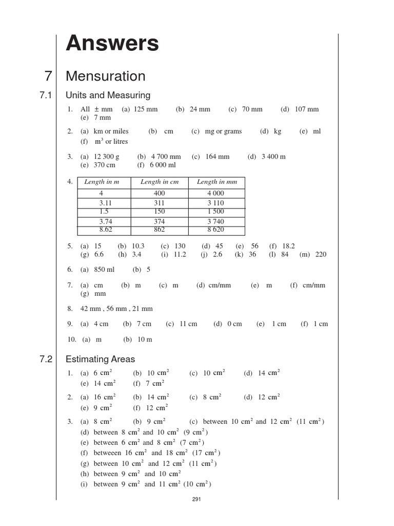 Pupil Text Book Answers | PDF | Area | Euclidean Geometry