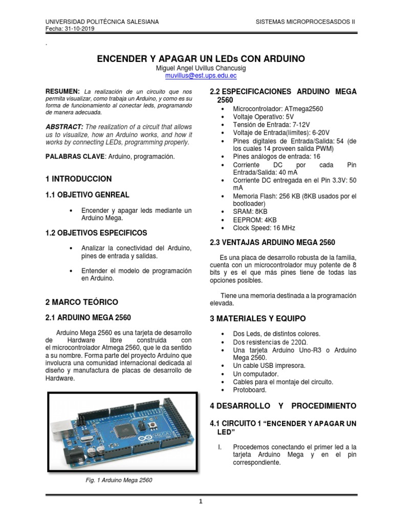 Informe Micros | PDF | Arduino | Diodo emisor de luz