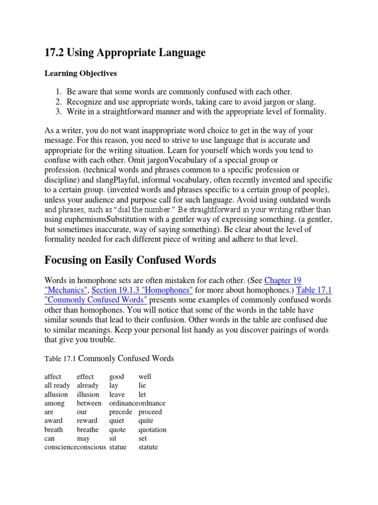 17.2 Using Appropriate Language: Learning Objectives | Download Free ...