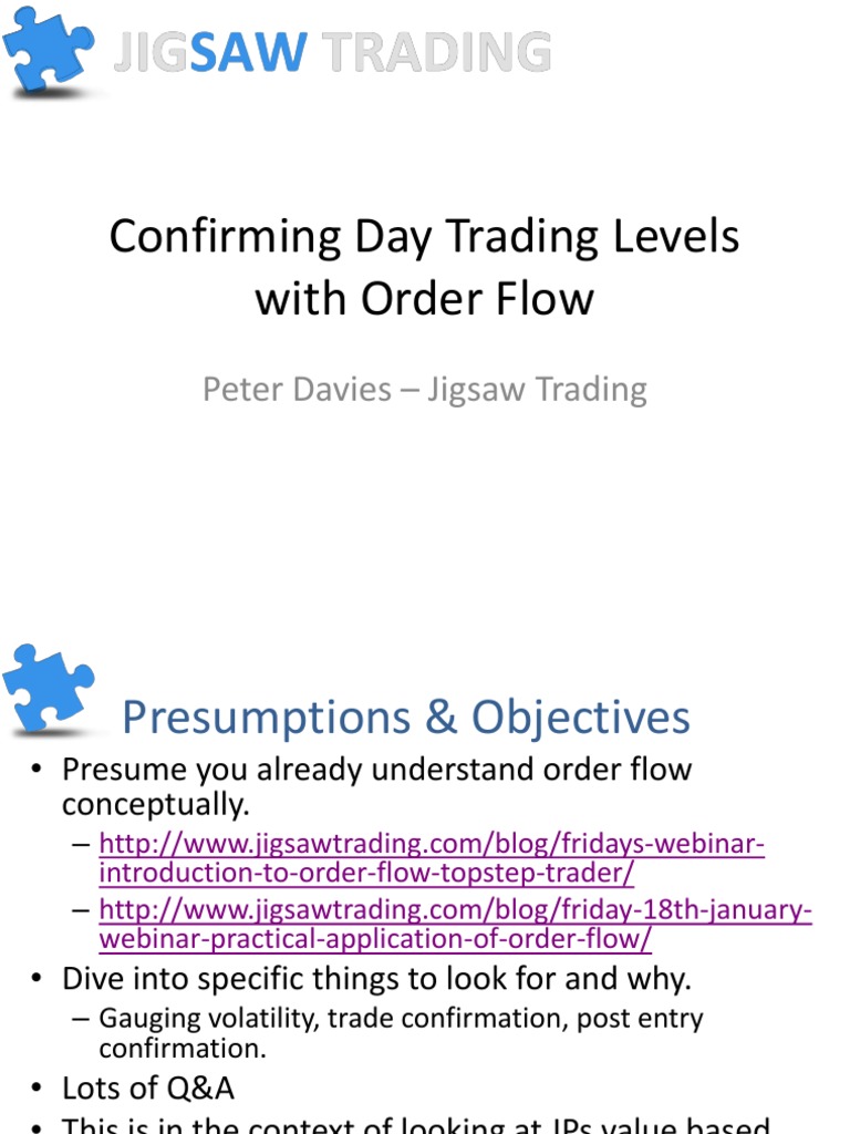 Confirming Day Trading Levels with Order Flow | PDF | Order (Exchange ...