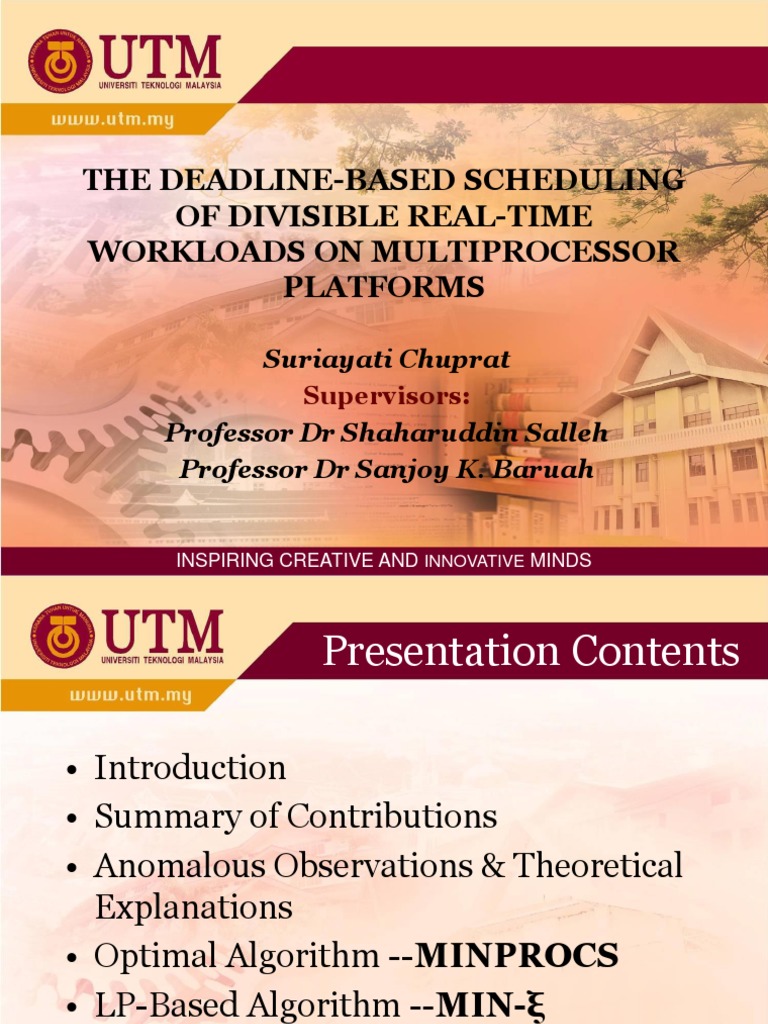 The Deadline-Based Scheduling of Divisible Real-Time Workloads On Multiprocessor Platforms | PDF ...