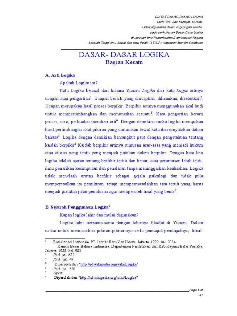 Dasar Dasar Logika | PDF