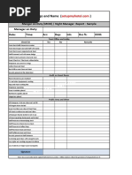 Room Readiness Checklist | PDF | Bathroom | Housekeeping