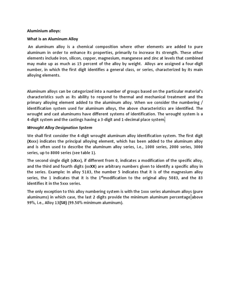 Aluminium Alloys: What Is An Aluminum Alloy: Wrought Alloy Designation ...