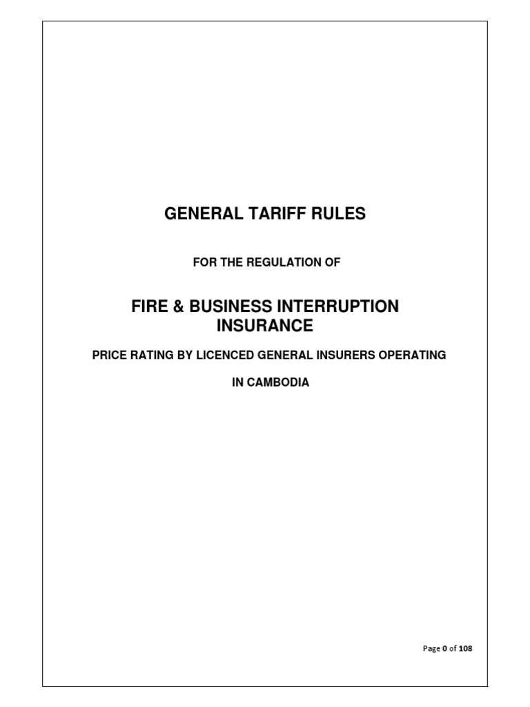 All Sections of Fire Tariff - English Final | PDF | Textile ...
