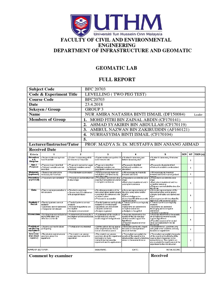 Levelling Full Report | PDF | Surveying | Scientific Observation