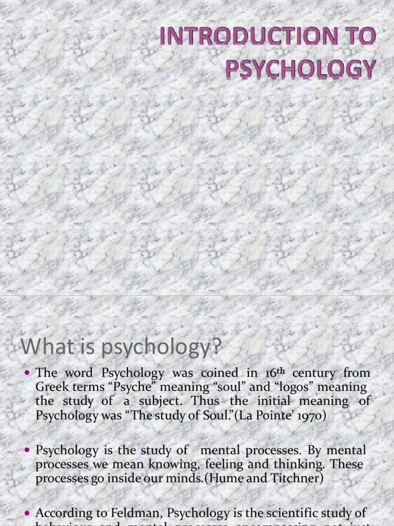Introduction To Psychology PDF | PDF | Experiment | Psychology