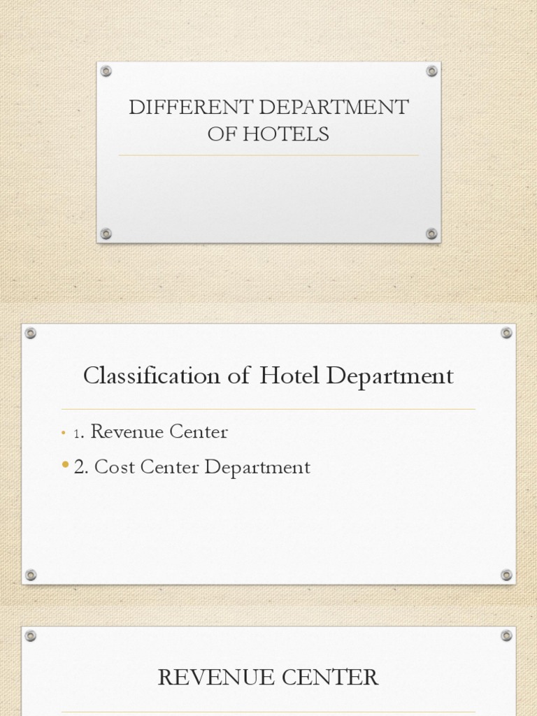 Overview of Hotel Departments and Functions | PDF | Marketing | Human ...