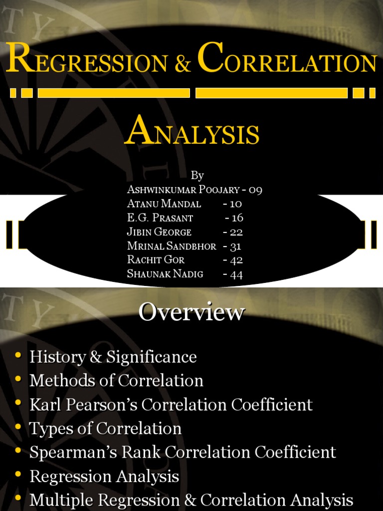 Egression & Orrelation: Nalysis | PDF | Correlation And Dependence | Regression Analysis