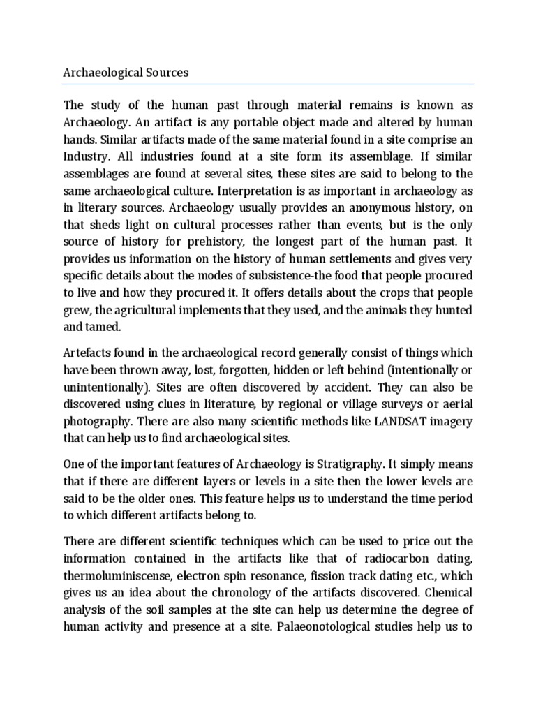 An In-Depth Examination of Archaeological Sources and Methods ...