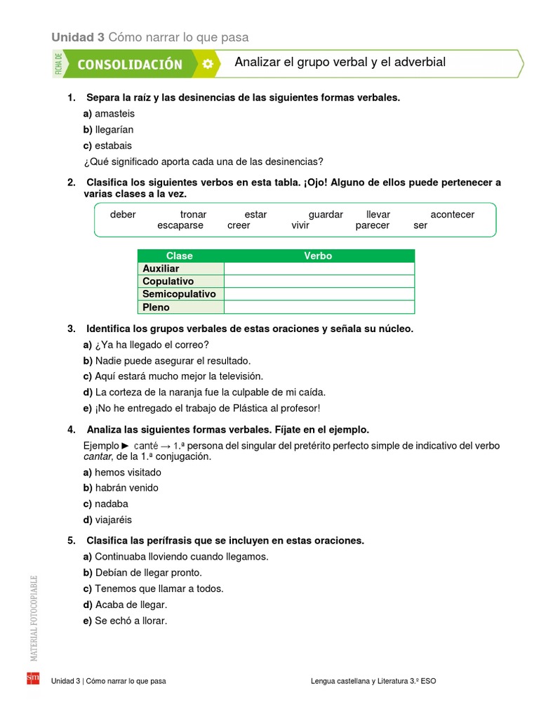 Análisis de Grupos Verbales y Adverbiales | PDF | Verbo | Idiomas
