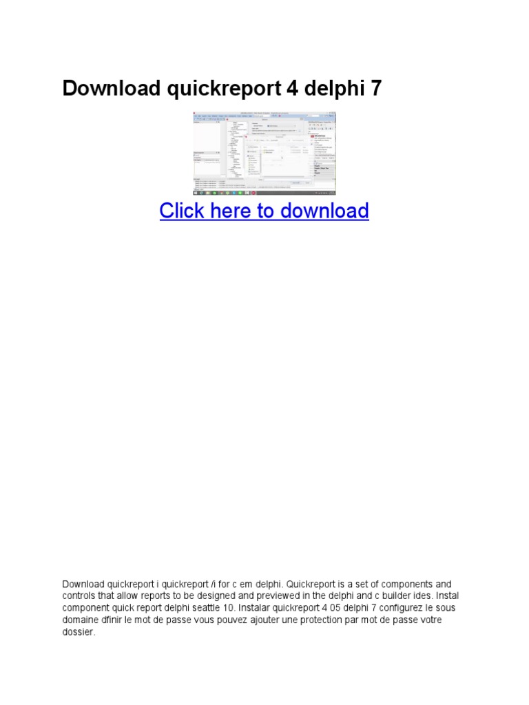 Quickreport 4 Delphi 7 | PDF | Software Development | Software Engineering
