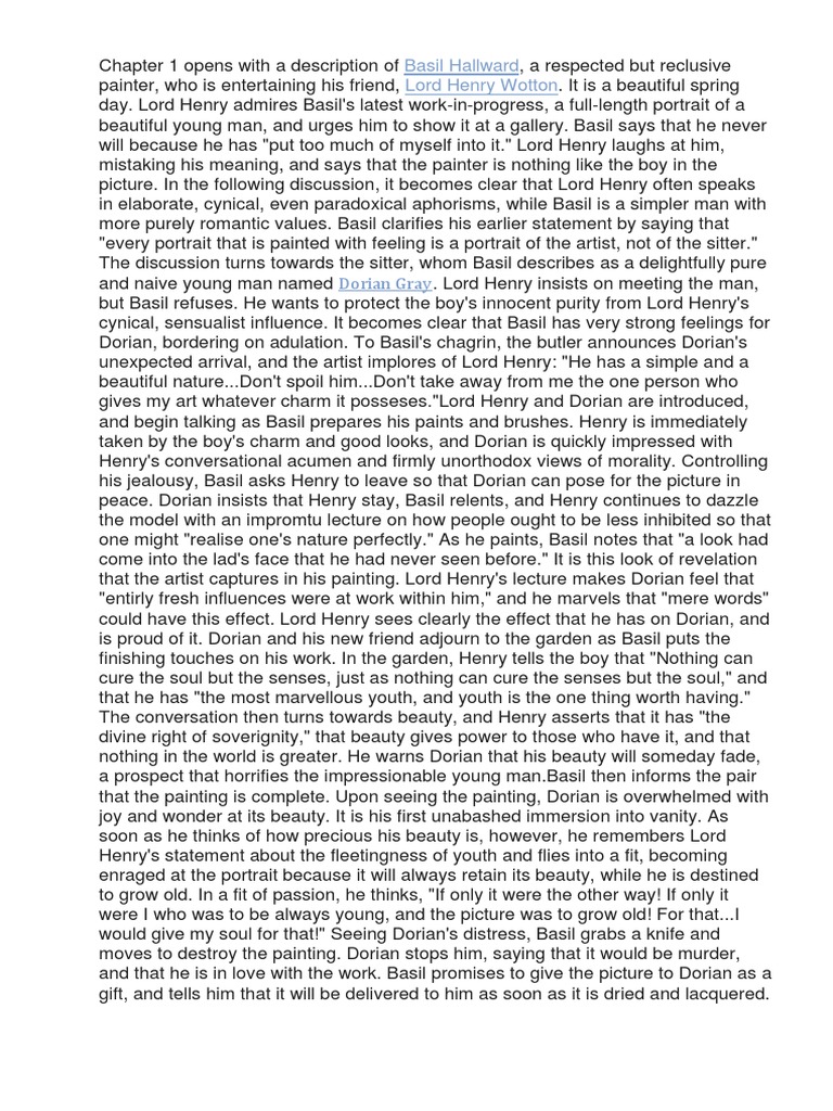 Basil Hallward Lord Henry Wotton | PDF | The Picture Of Dorian Gray