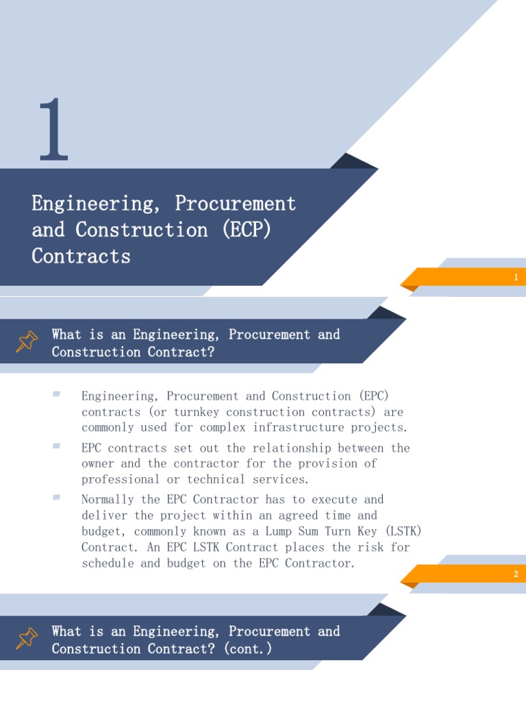 Engineering, Procurement and Construction (ECP) Contracts | Download ...
