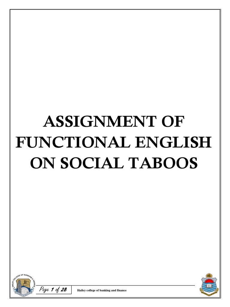 Assignment of Social Taboos | PDF | Taboo | Incest