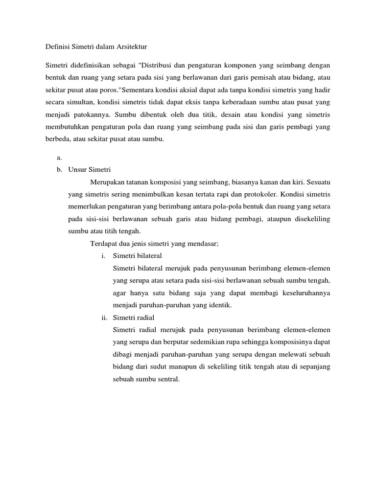 Definisi Simetri Dalam Arsitektur | PDF