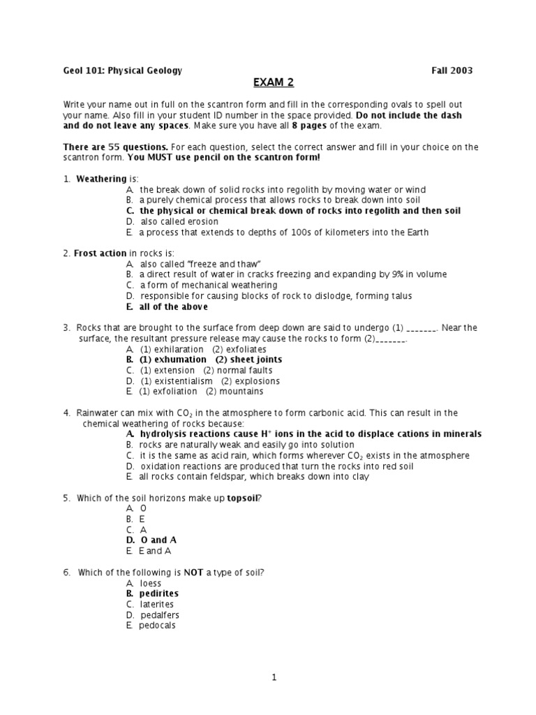 Exam 2 | PDF | Fault (Geology) | Sedimentary Rock